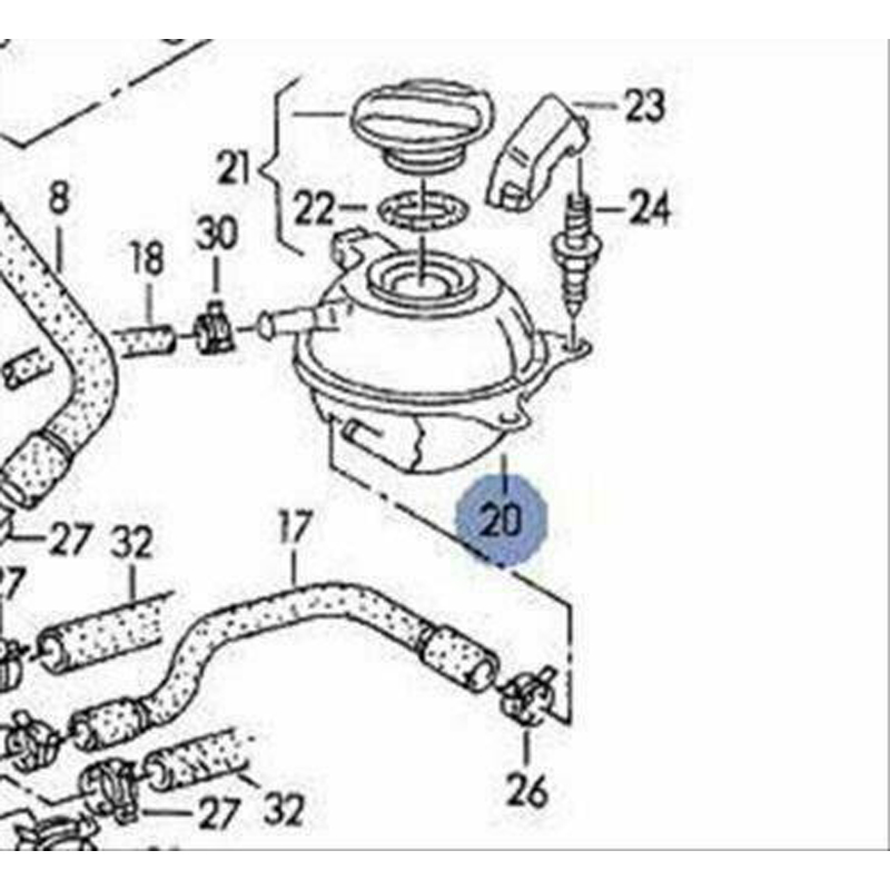 Coolant Expansion Tank Reservoir for VW POLO 6N0121407B 6N0121407 ...