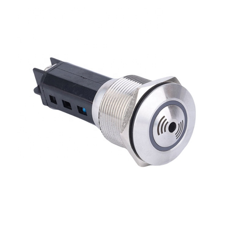 IB22U DC12V Light 22mm Buzzer Flat Round Head Red Led Illuminated Screw ...