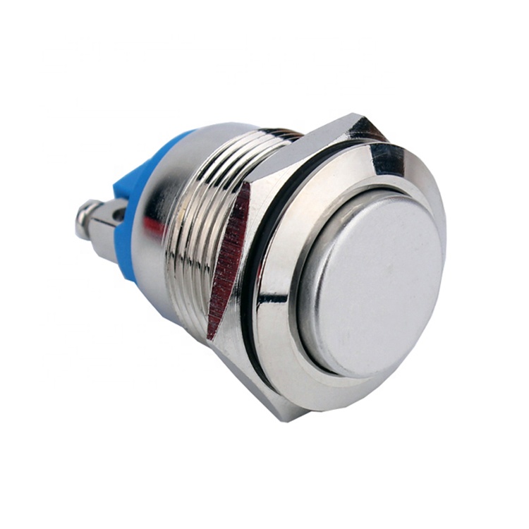 Power Switch High Round Waterproof Metal Momentary 19mm Domed Push Button