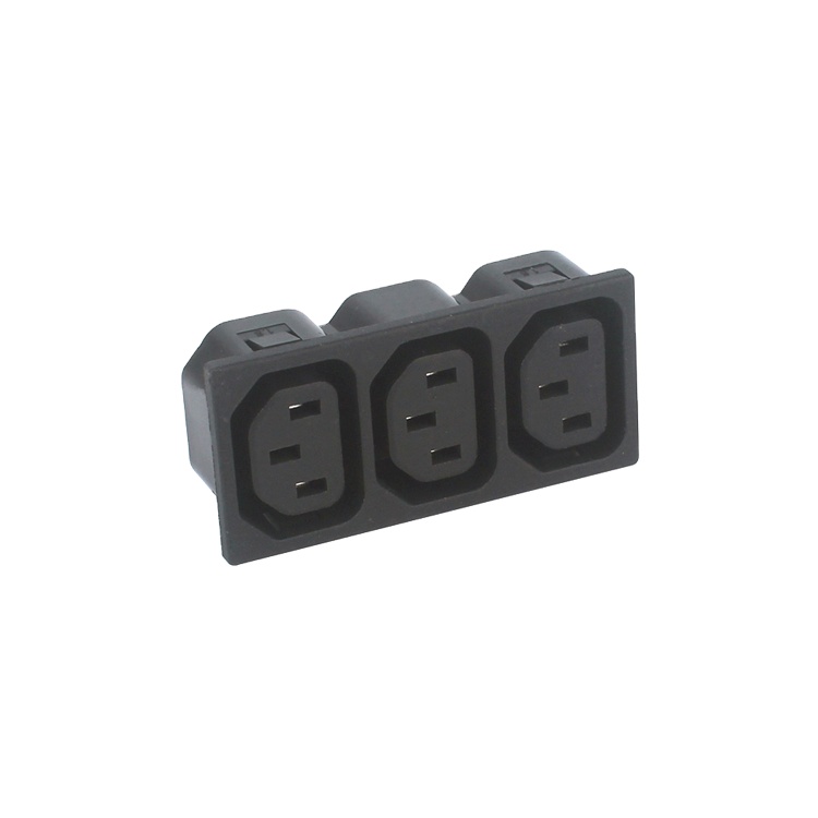 Three Hole Excellent quality Black 3Pins 110V AC Power Socket